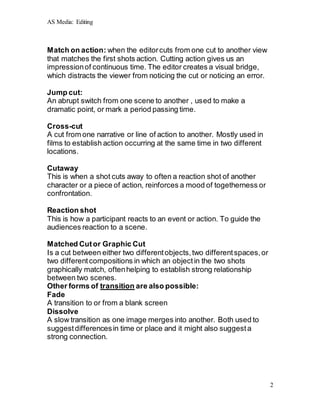 04 editing notes sheet | PDF