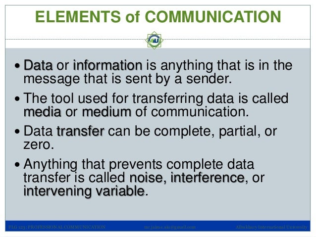 Professional Communication 04 - The Eight Elements