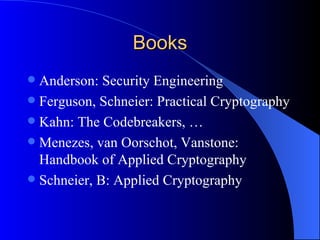 Cryptography for Smalltalkers - ESUG 2004 | PPT