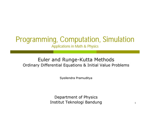 SPSF04 - Euler and Runge-Kutta Methods | PDF | Programming Languages | Computing