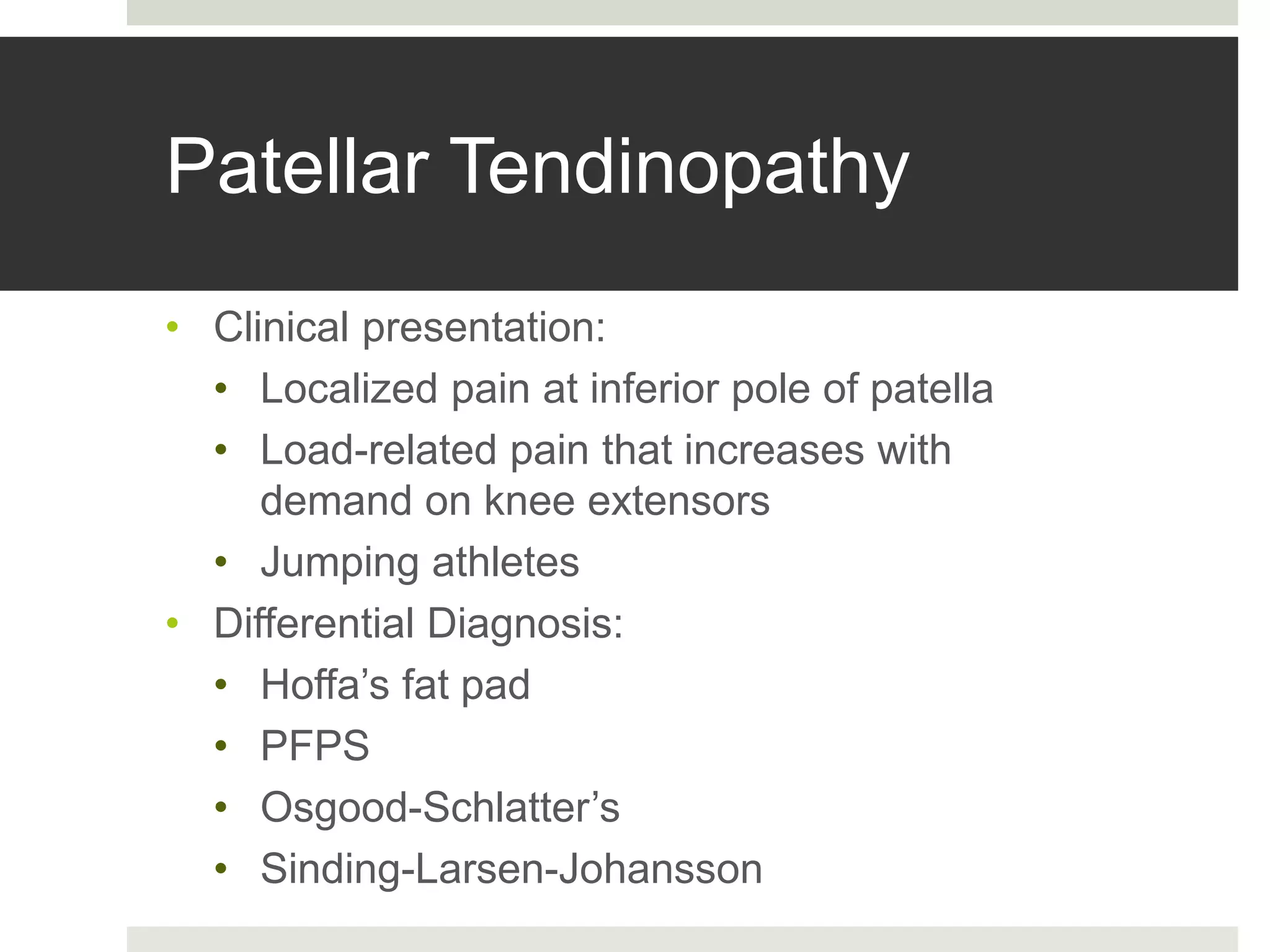 Tendinopathy - In Service | PPTX