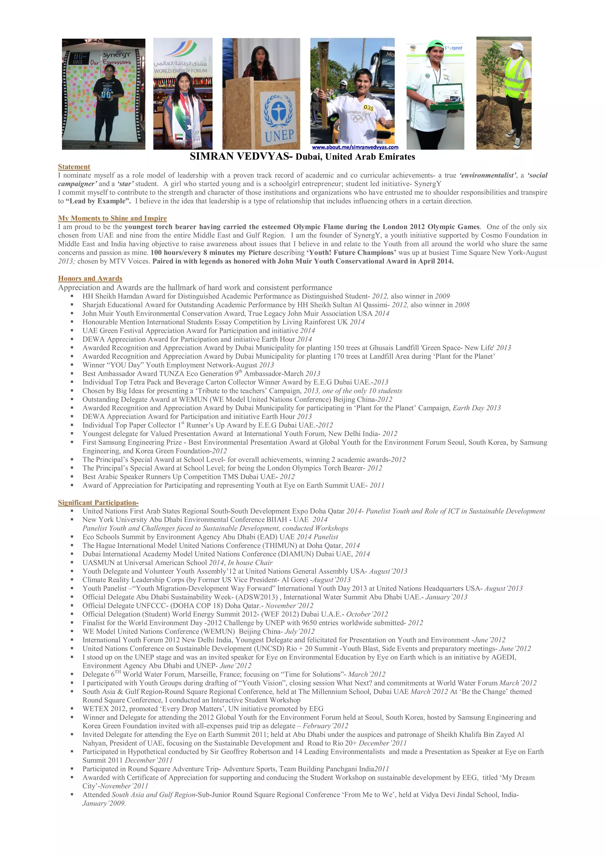 Simran Vedvyas CV 2014 | PDF
