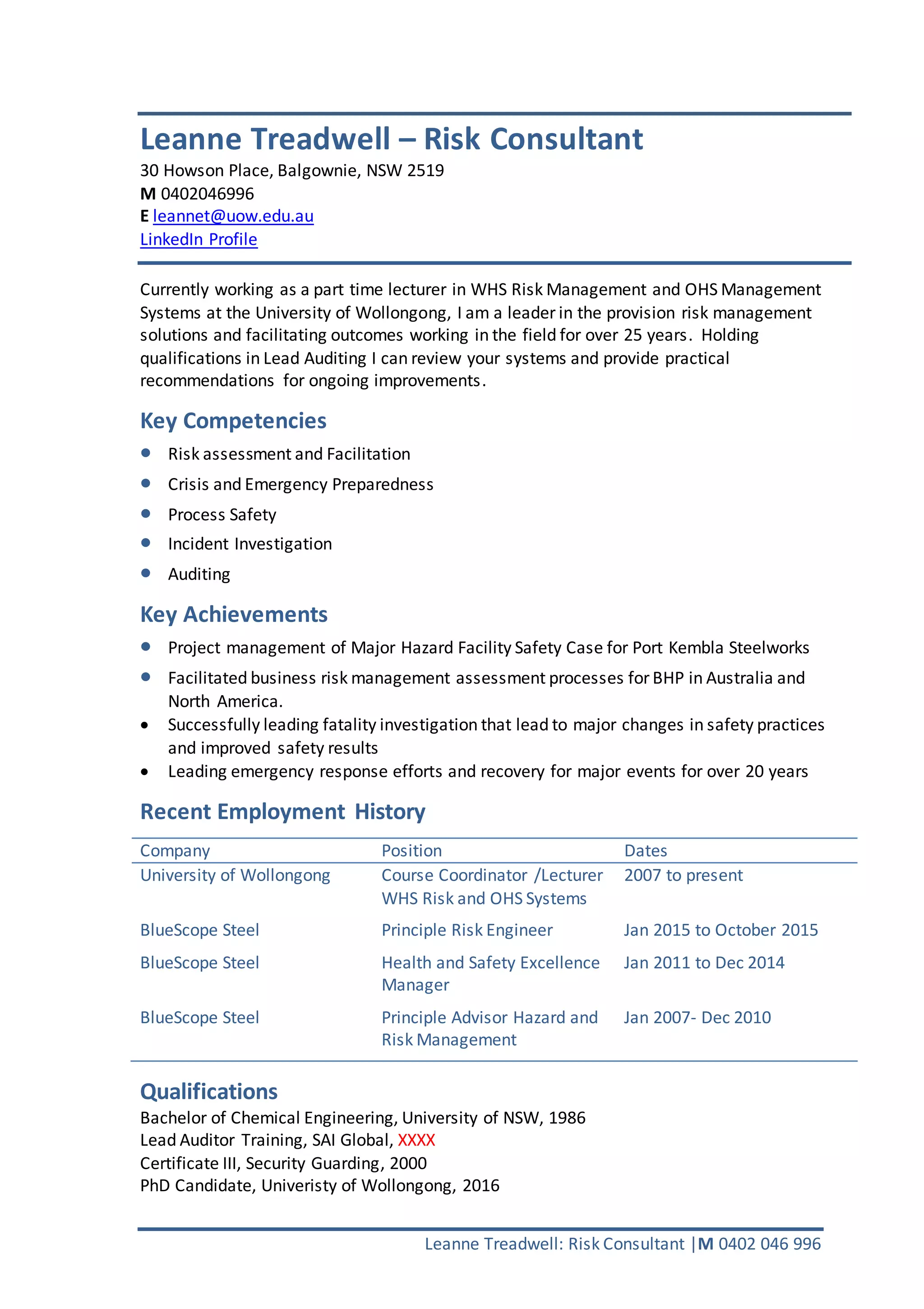 Leanne Treadwell - Resume Jan 2016 | DOCX