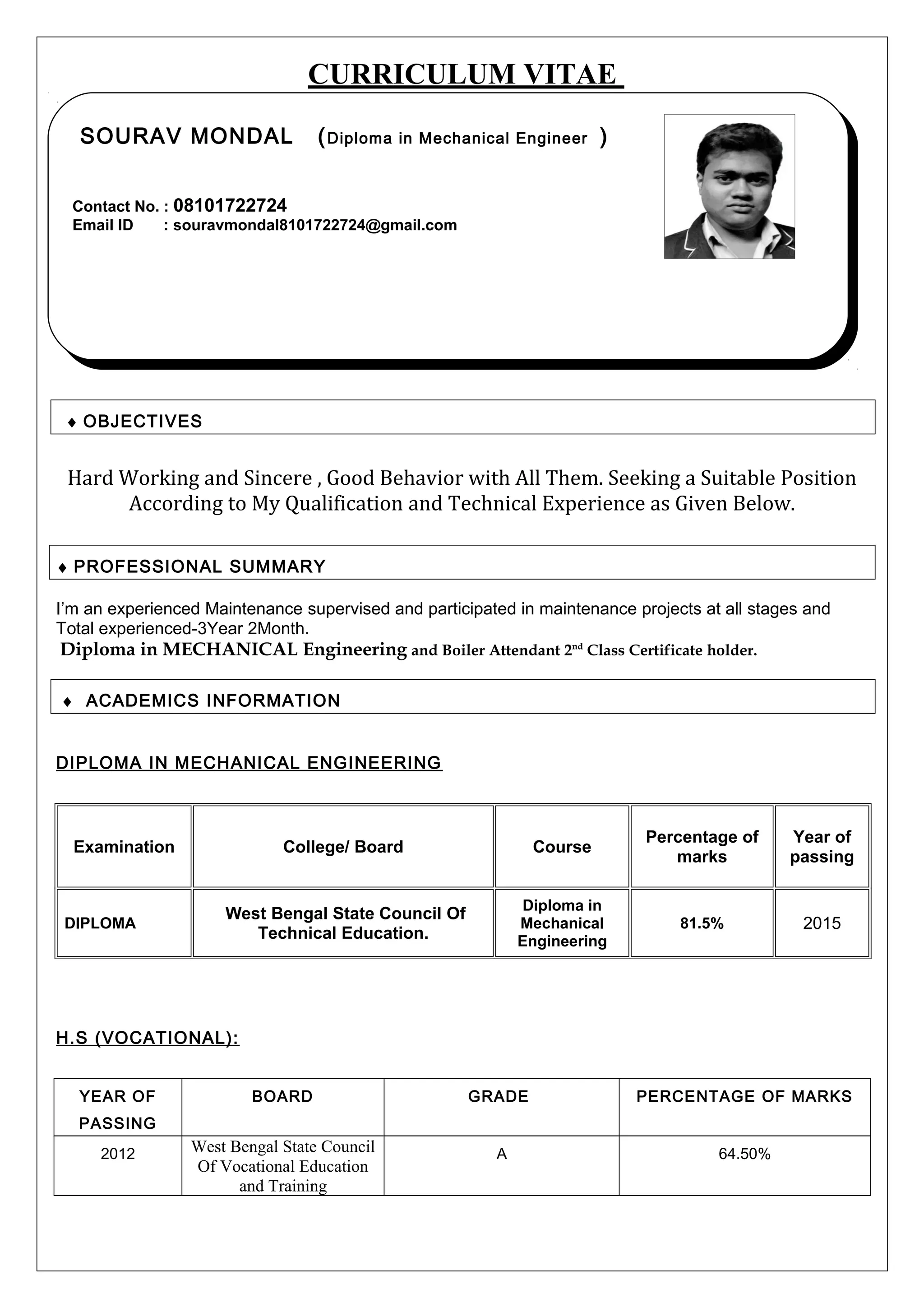 Sourav cv 2 | PDF