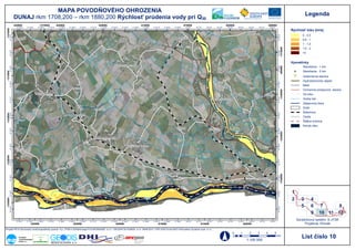 Project Danube FLOODRISK, Slovakia, Flood hazard maps, Water flow speed ...