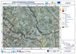 Project Danube FLOODRISK, Slovakia, Flood hazard maps, Water flow speed ...