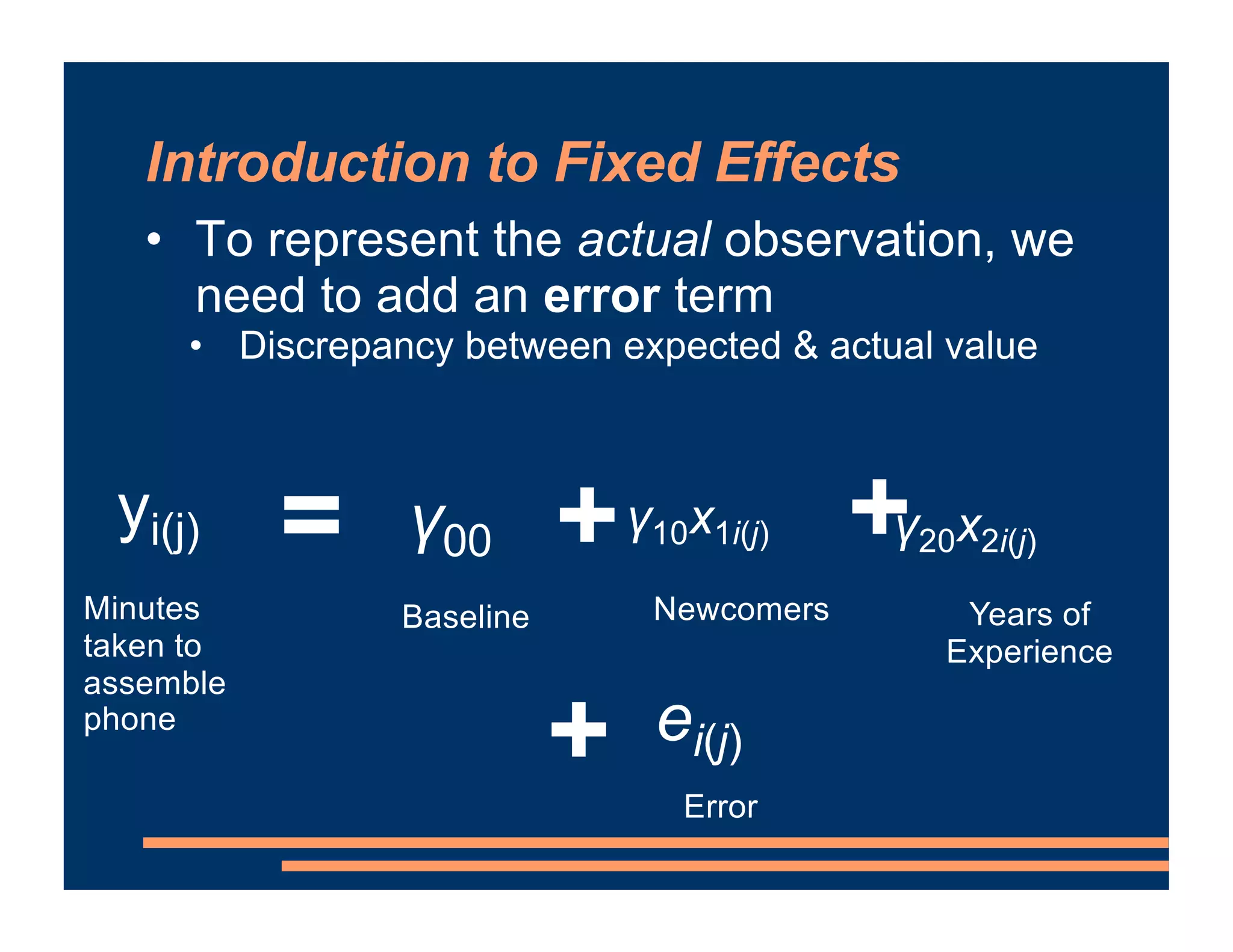 Mixed Effects Models Fixed Effects Ppt