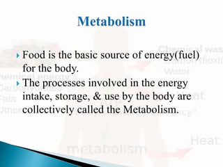 Transfer of energy in human body | PPTX