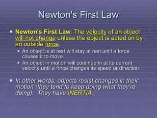 Force & Newton's First Law | PPT