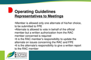 1st LRU RAC Partners Meeting: RAC Orientation | PPT