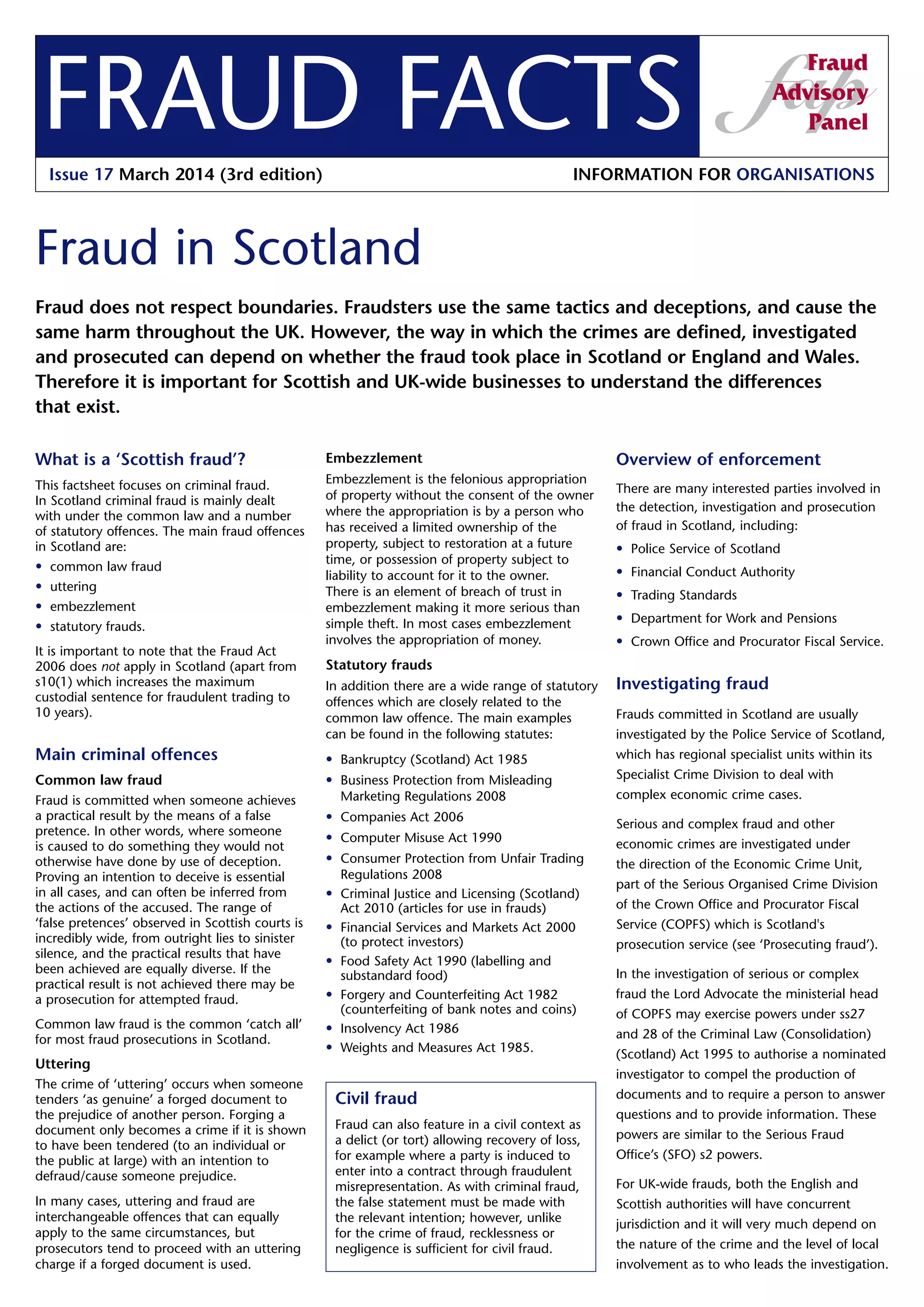 FCF June 2014 - 04 fraud in scotland | PDF
