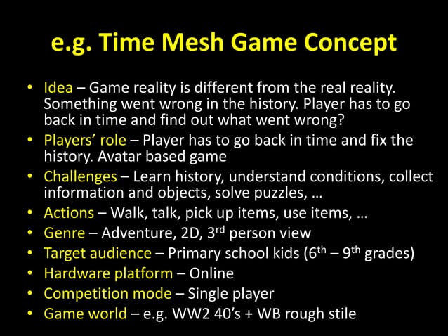 Game Concept | PPTX