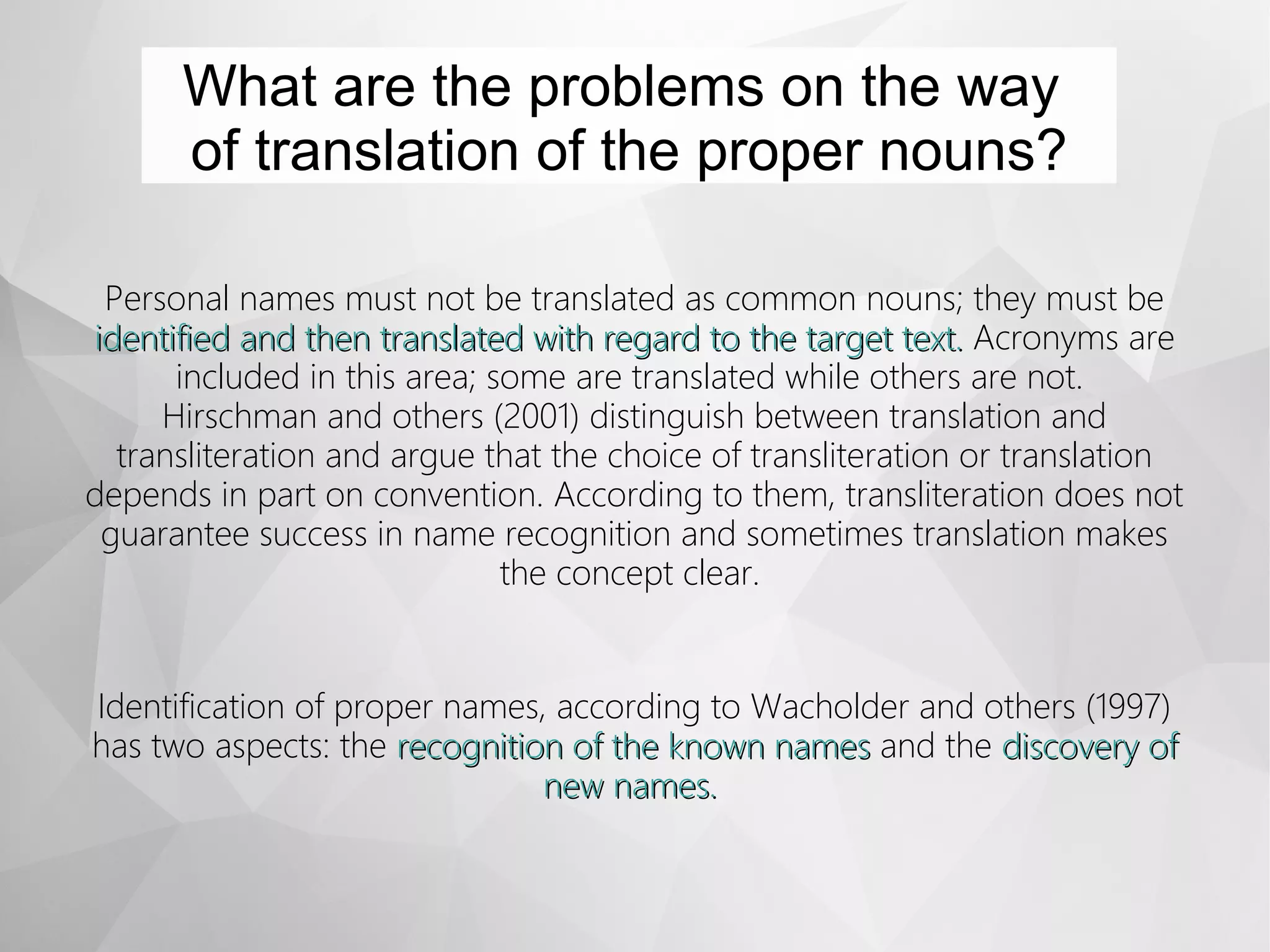 General Translation #2 Proper names | PDF