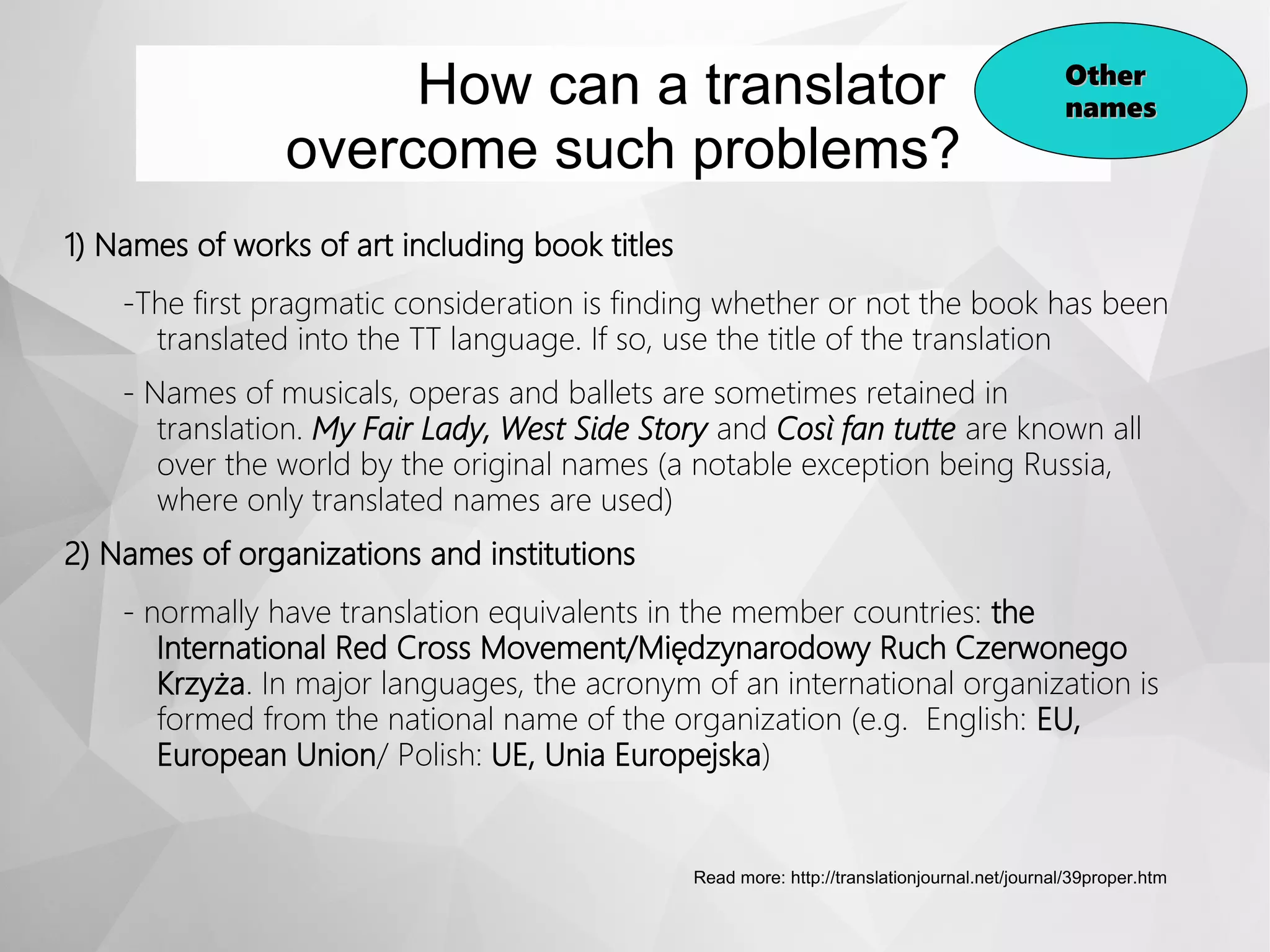 General Translation #2 Proper names | PDF