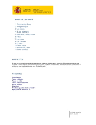 04 Gimp. Los Textos | PDF