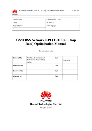 04 gsm bss network kpi (tch call drop rate) optimization manual | DOC