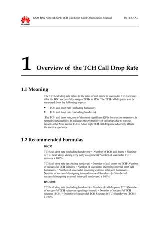 04 gsm bss network kpi (tch call drop rate) optimization manual | DOC