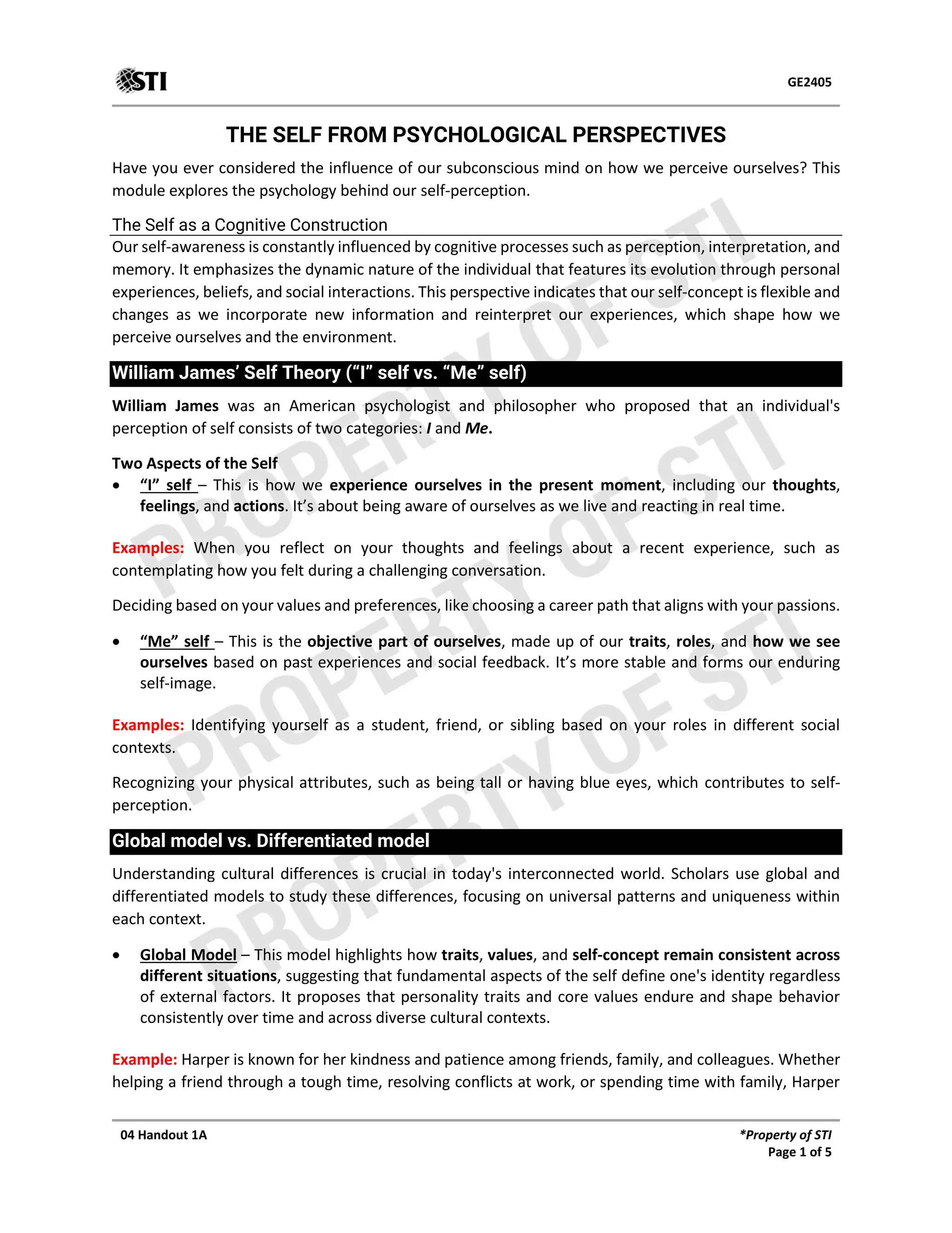 Quiz Number 2 in Understanding the Self | PDF