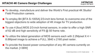 Hitachi 4k studiová 2/3" kamera nové generace | PPTX