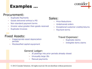 BI Forum 2012 - Continuous Monitoring for Risk & Performance | PPT