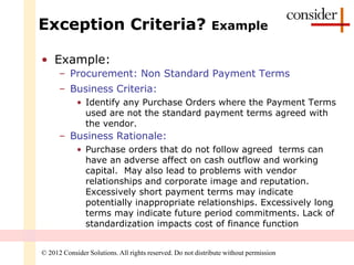 BI Forum 2012 - Continuous Monitoring for Risk & Performance | PPT