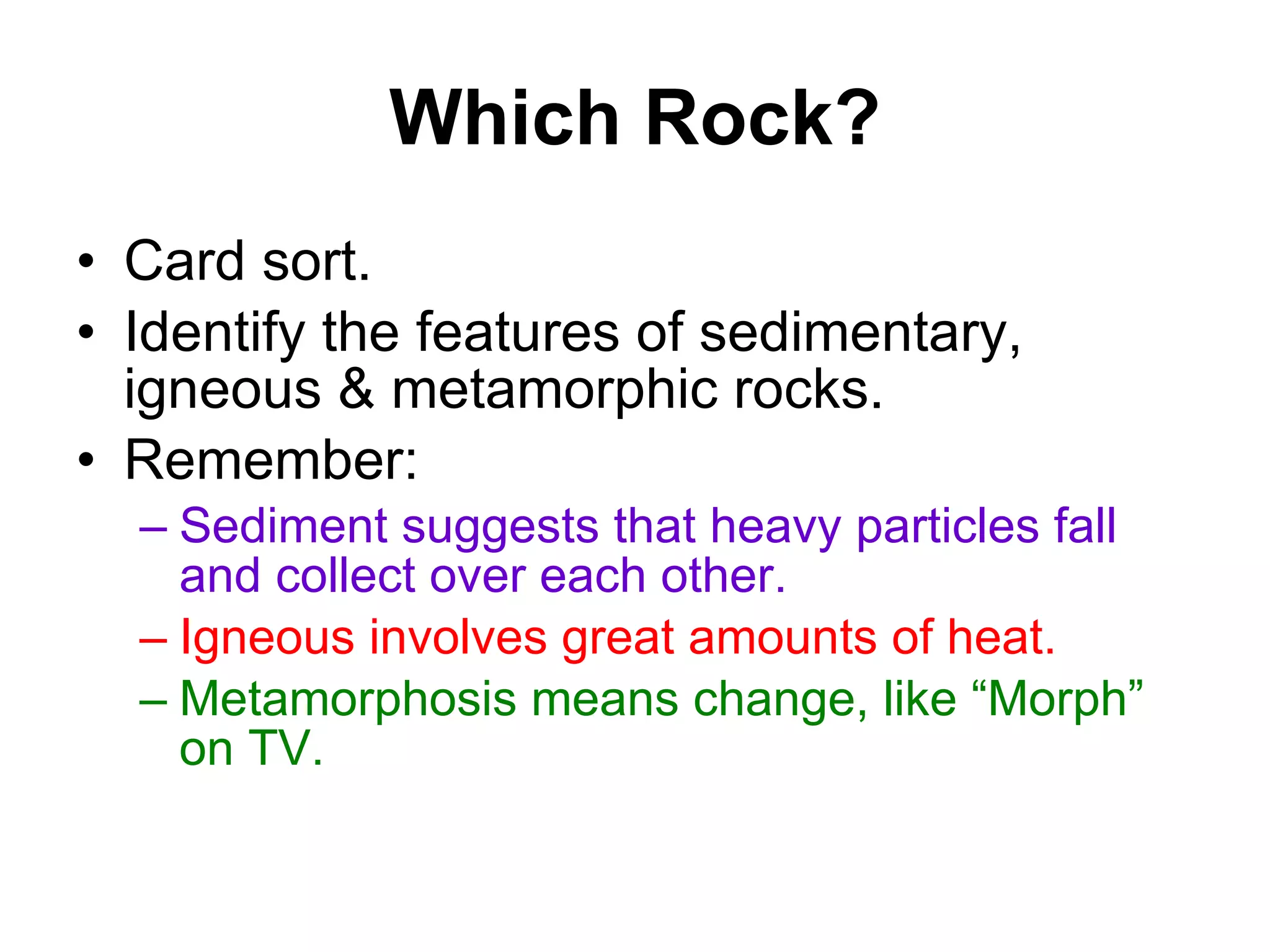 04 identifying different types of rocks | PPT | Geology | Science