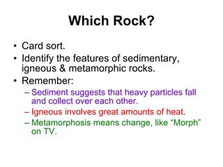 04 identifying different types of rocks | PPT