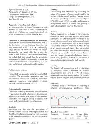Development and Validation of Reversed Phase-High-Performance Liquid Chromatography, Dissolution ...