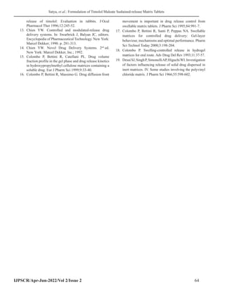Formulation of Timolol Maleate Sustained-release Matrix Tablets | PDF