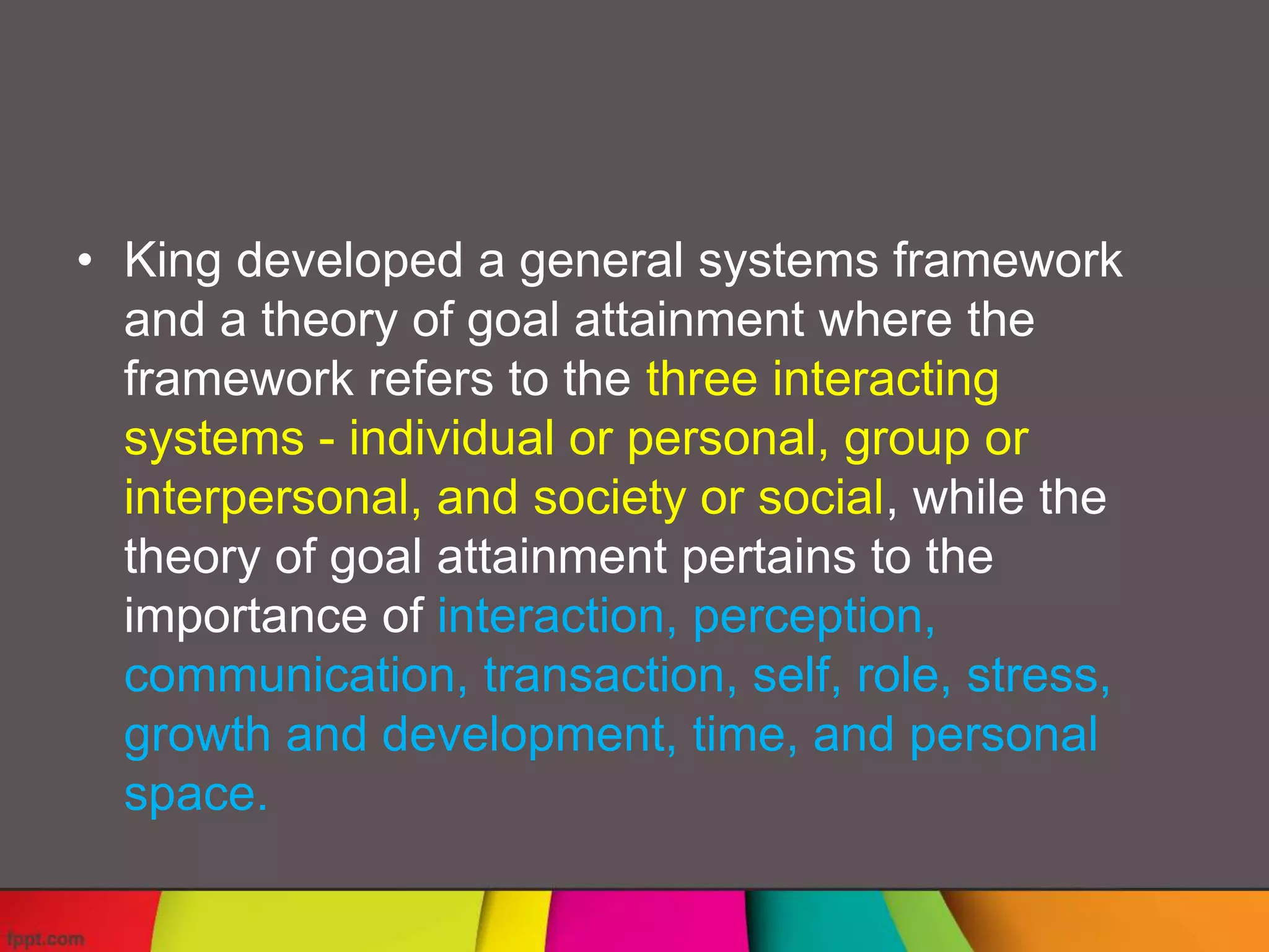 Imogene King’s Goal Attainment Theory | PPTX