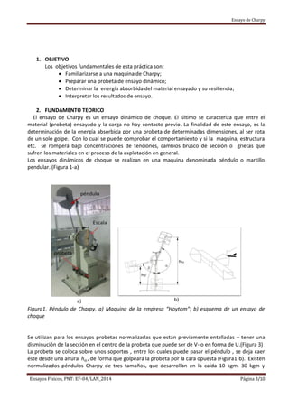 Ensayos dinámicos por choque. Ensayo de Charpy | PDF