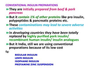 INSULIN & ITS PREPARATIONS | PPT
