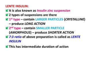 INSULIN & ITS PREPARATIONS | PPT