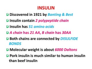 INSULIN & ITS PREPARATIONS | PPT