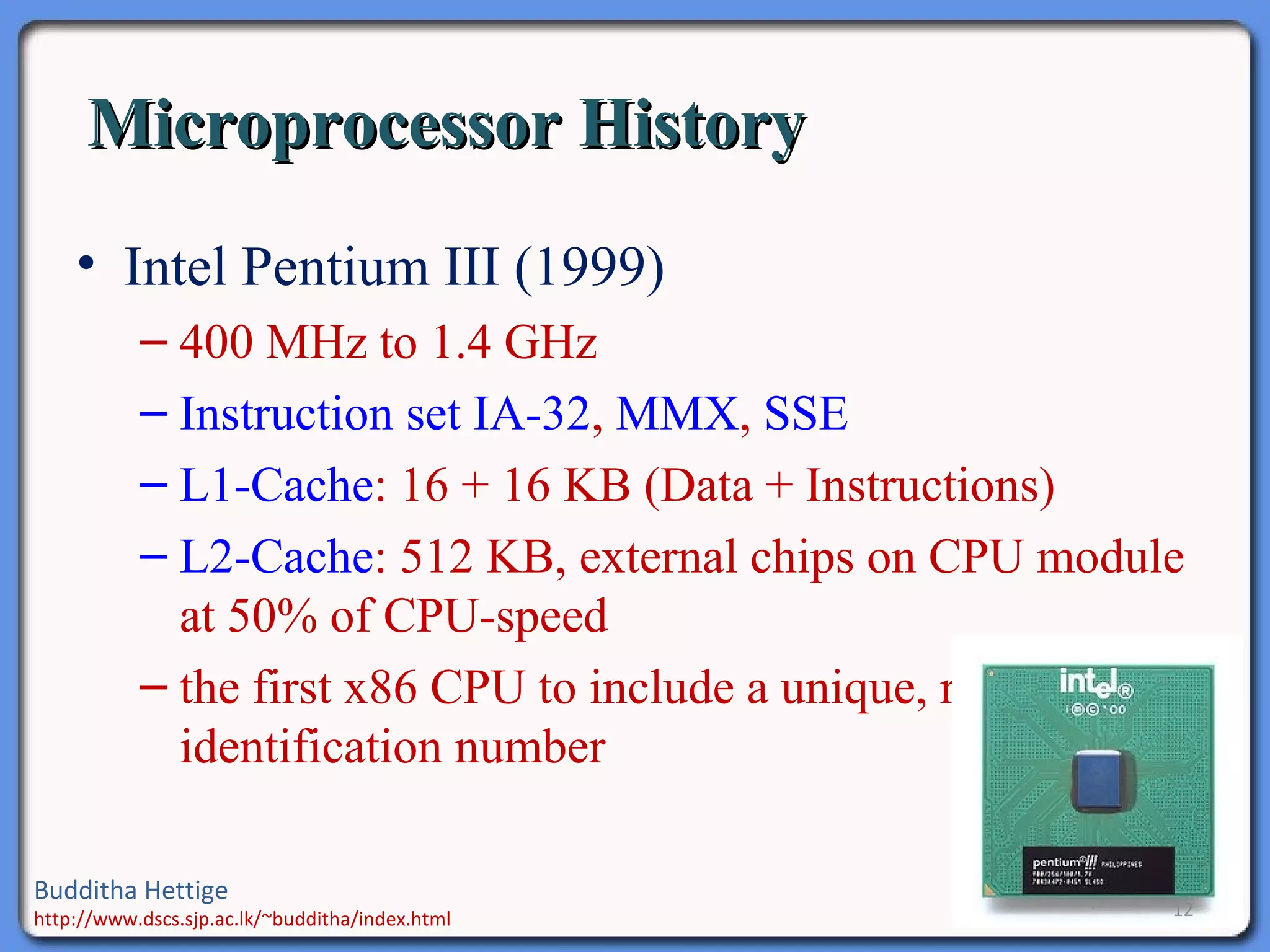 Computer System Architecture Lecture Note 4: intel microprocessors | PPT
