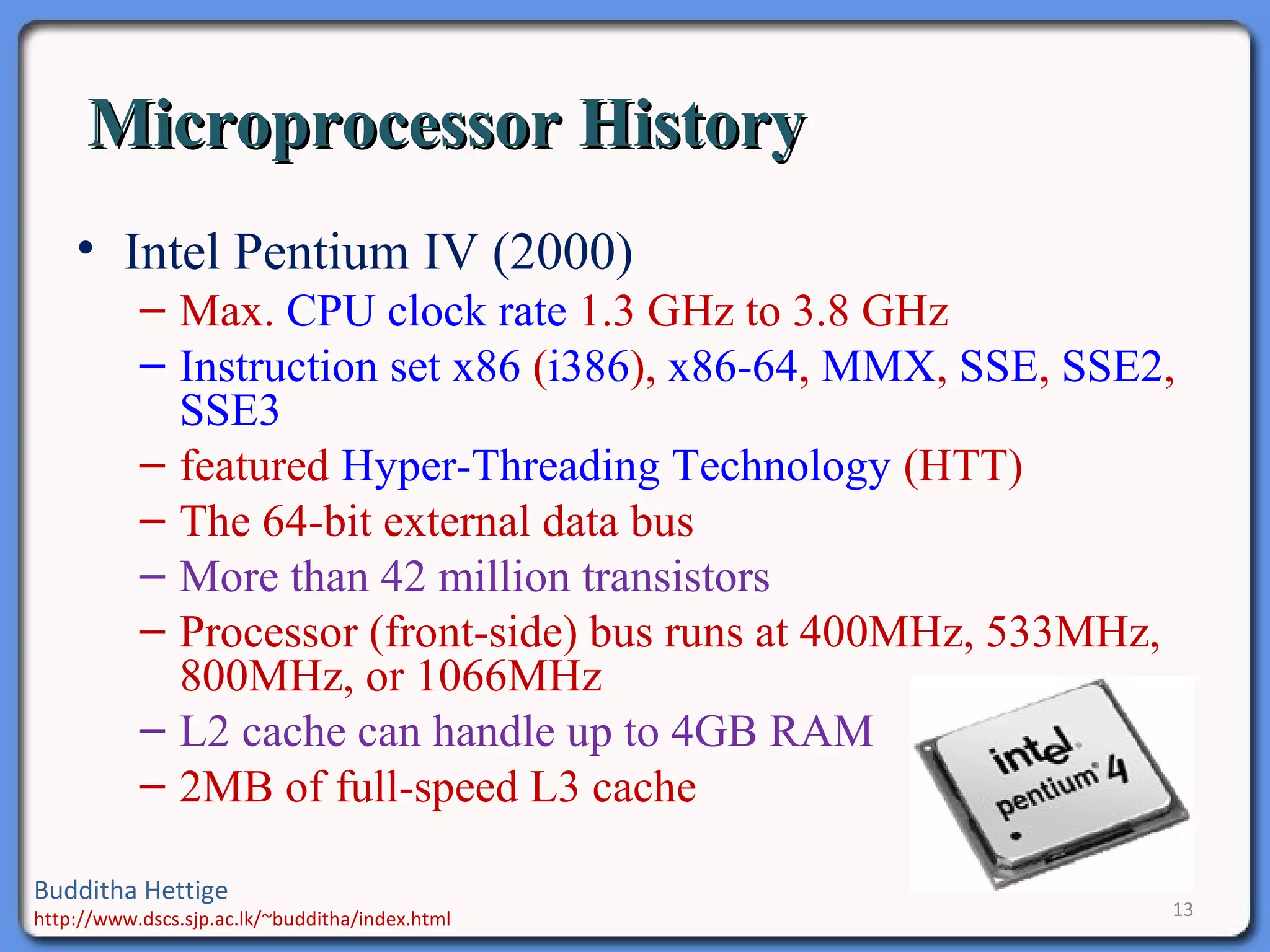 Computer System Architecture Lecture Note 4: intel microprocessors | PPT
