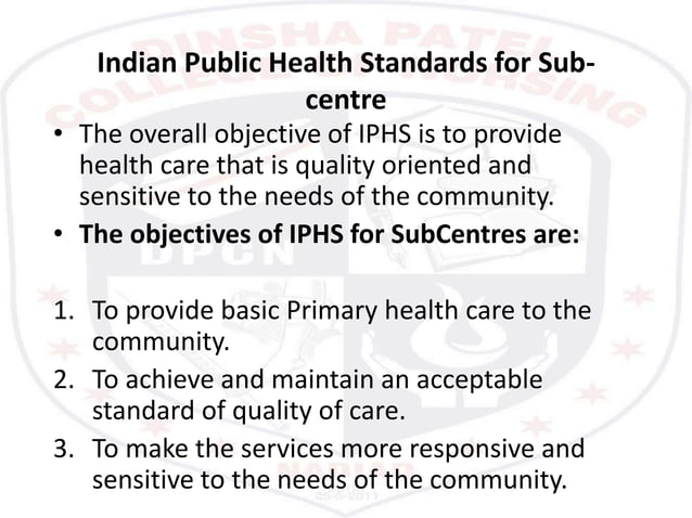 IPHS primary health centre | PPT