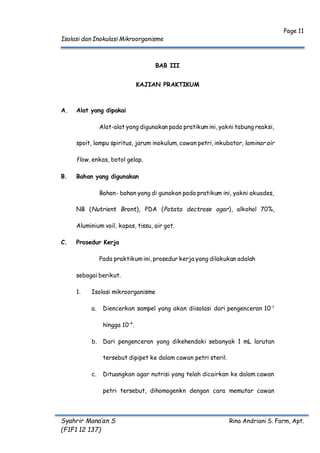 04 isolasi dan inokulasi | PDF