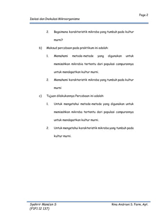 04 isolasi dan inokulasi | PDF
