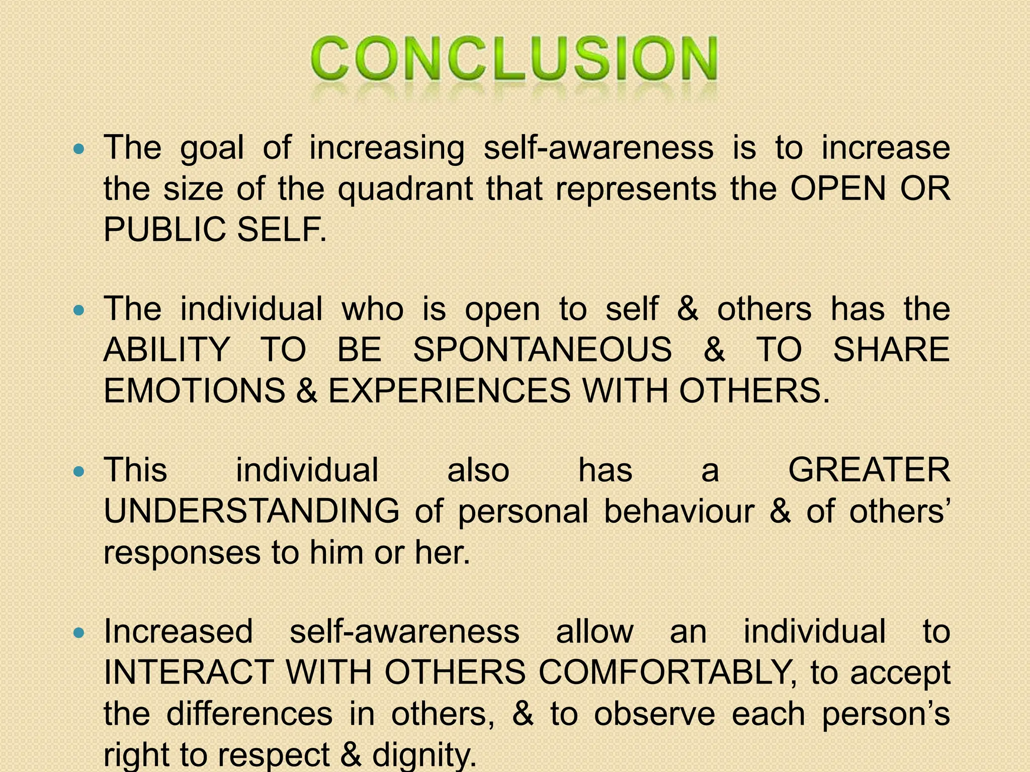 04 Johari Window for self awareness swot analysis | PPTX