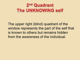 04 Johari Window for self awareness swot analysis | PPTX