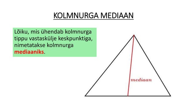 Kolmnurga mediaan | PPTX