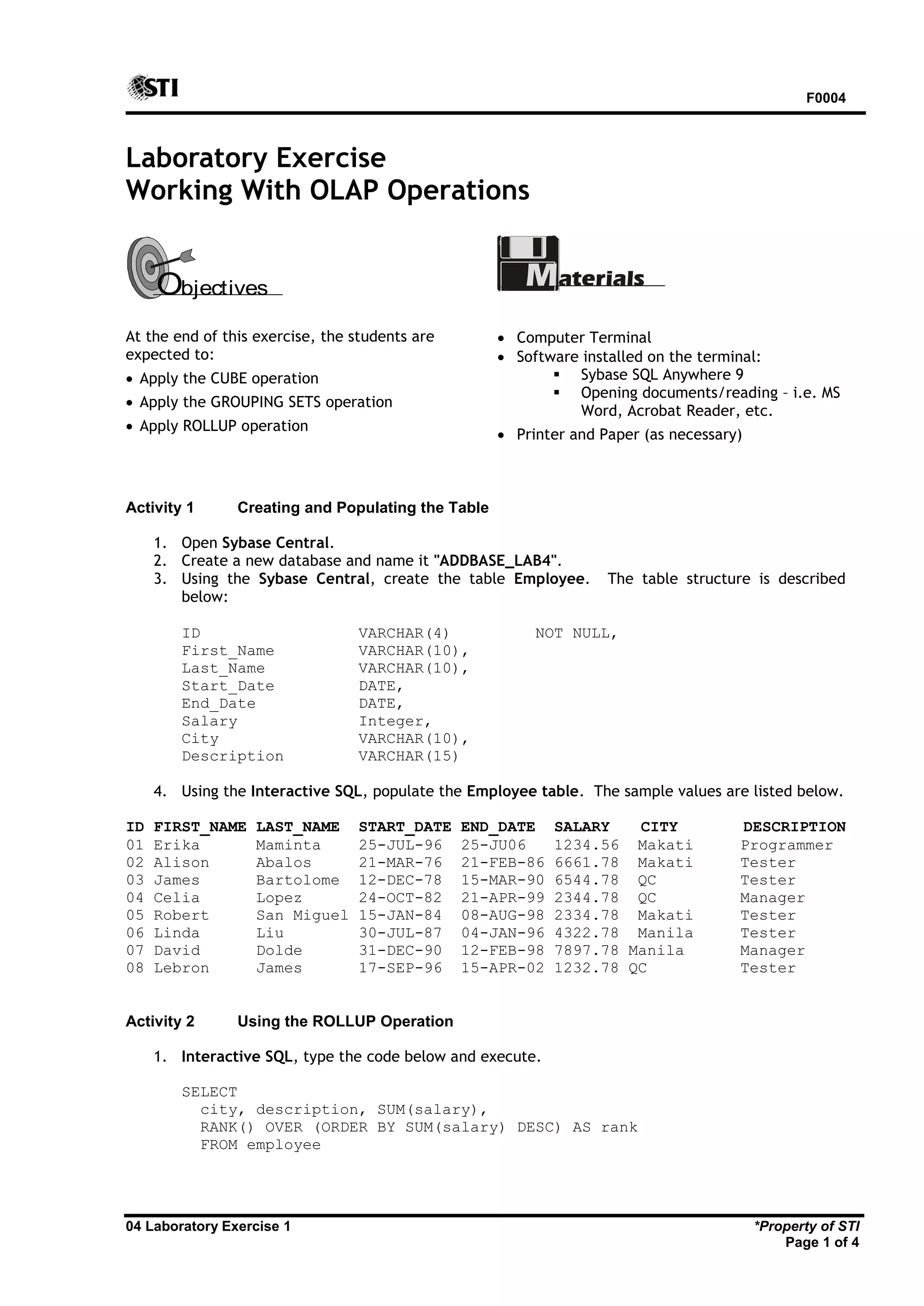 04 laboratory exercise 1 | PDF
