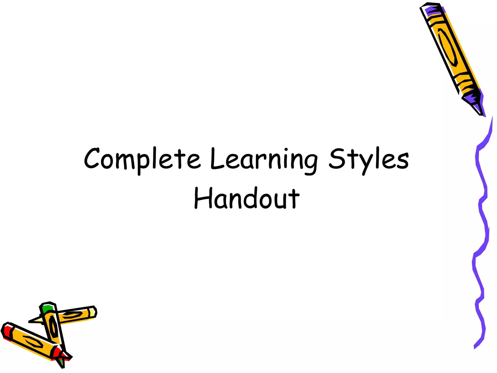 Learning Styles | PPTX