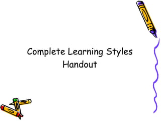 Learning Styles | PPTX