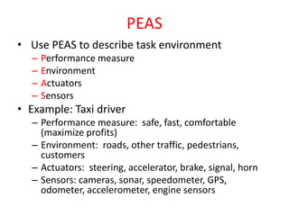 Artificial Intelligence PEAS | PPT