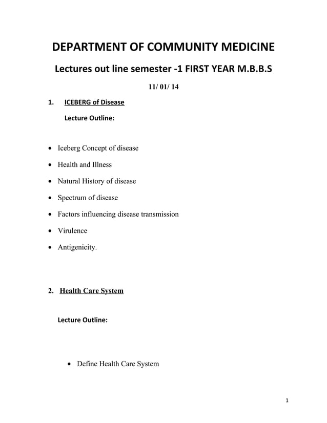 04 lecture outline 1 semester (first year) | PDF