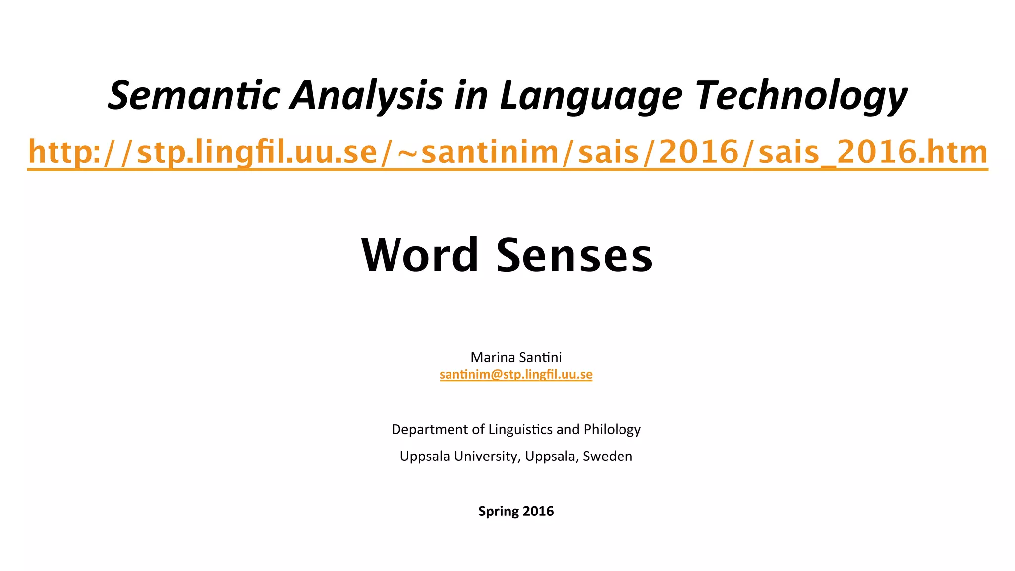 Lecture: Word Senses | PDF