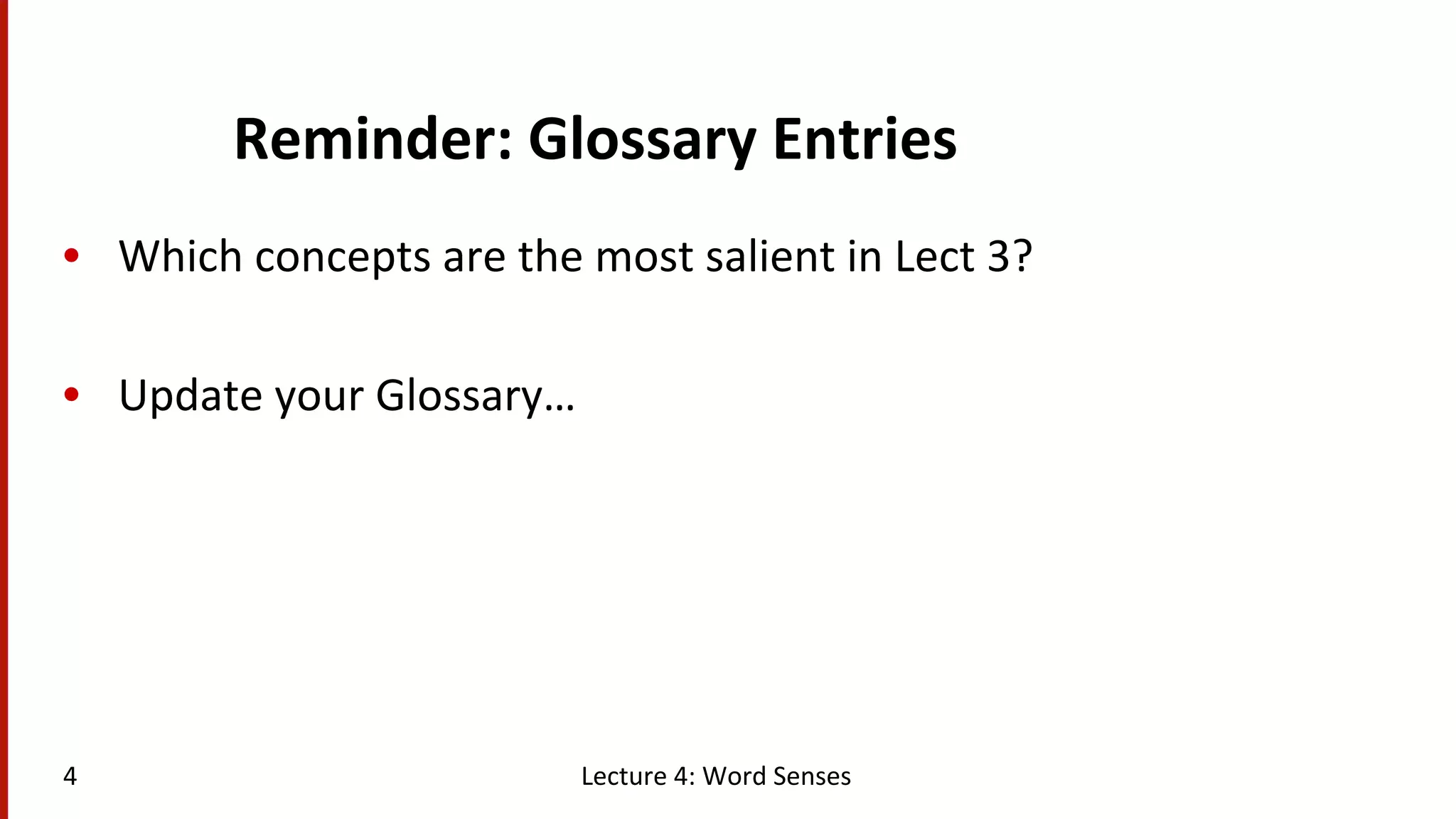 Lecture: Word Senses | PDF