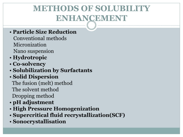 solubility enhancement and cosolvency by madhavi | PPTX | Chemistry ...